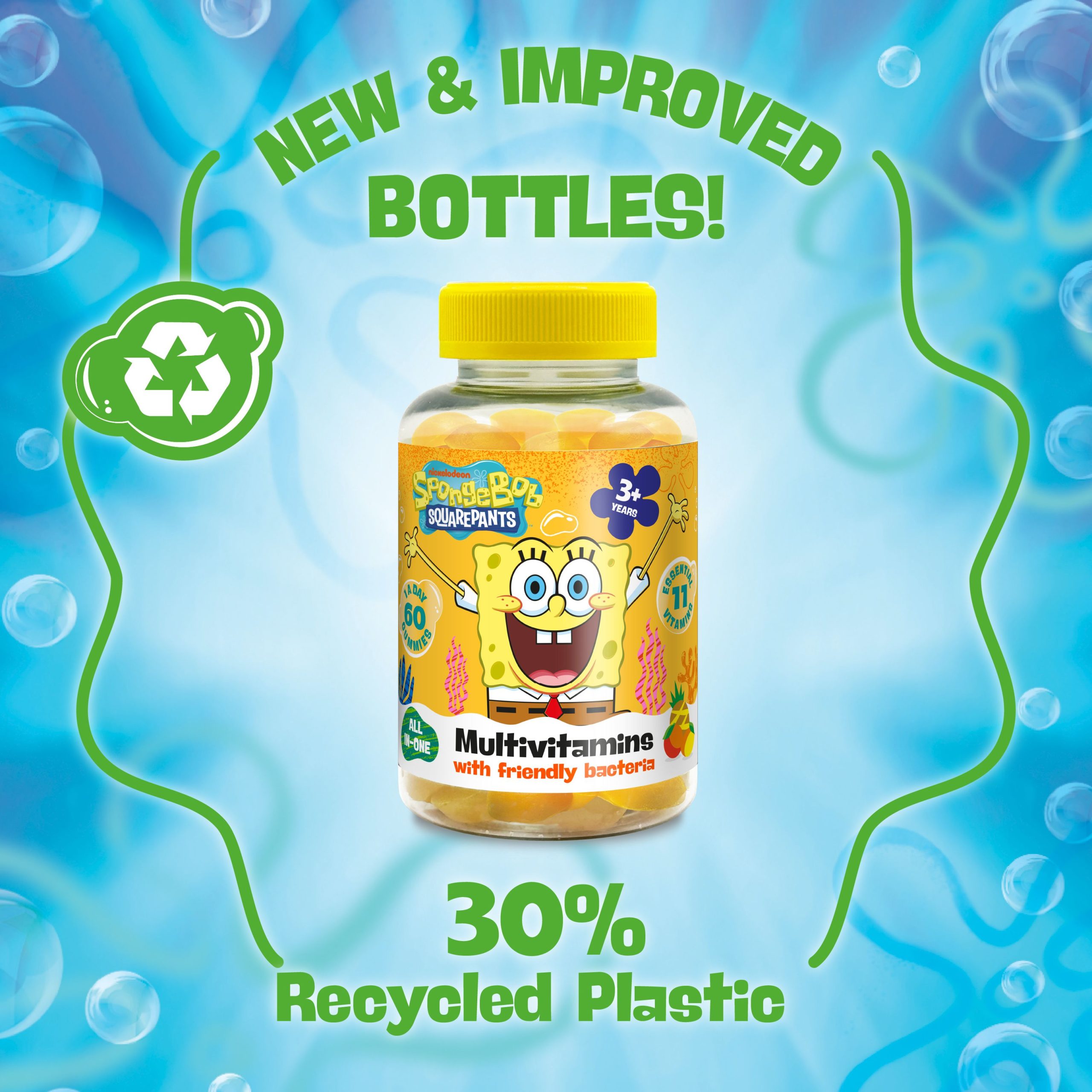 SpongeBob SquarePants Multivitamin Gummies 60's | Parkacre